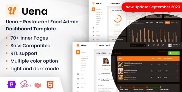 Uena - Restaurant Admin Dashboard